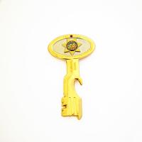 China Zinc Alloy Diecast 3D Key Shape Bottle Opener 3 Inch Gold Nickel Finish for sale