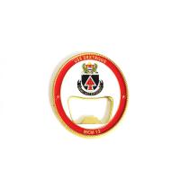 China 3D Two Tone Zinc Alloy USN Commander Bottle Opener 5mm Gold Black Nickel for sale