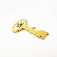 China Zinc Alloy Diecast 3D Key Shape Bottle Opener 3 Inch Gold Nickel Finish for sale