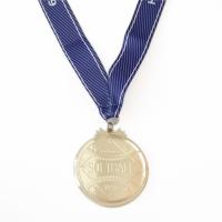 China Custom Zinc Alloy Softball Medal 60mm Silver Finish Die Cast with Sublimation Ribbon for sale