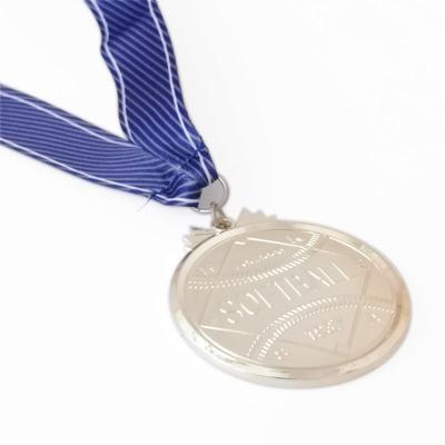 China Custom Zinc Alloy Softball Medal 60mm Silver Finish Die Cast with Sublimation Ribbon for sale