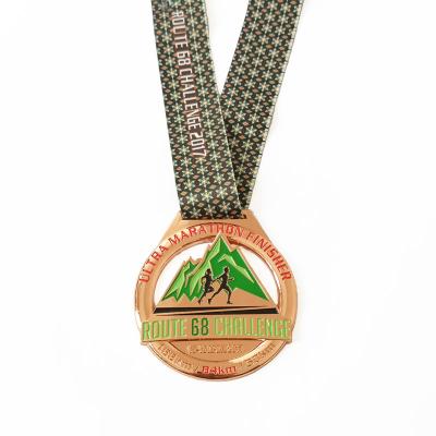 China Custom Zinc Alloy Marathon Medal 80mm Copper Finish Die Cast Running Award for sale