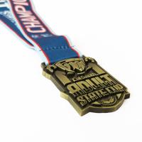 China Zinc Alloy Die Casting Antique Medal 70mm 5.5mm Thick with Sublimation Ribbon for State Cup Champion for sale