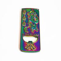China Rainbow Finish Zinc Alloy 3D Bottle Opener 10mm Thick USN USS Chiefs Mess Diecast for sale