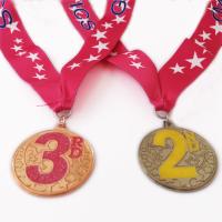 China Custom 50mm Stamped Iron Sports Medal with Soft Enamel and Sublimation Ribbon for sale