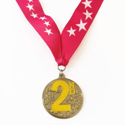 China Dia 50mm Metal Sports Medal Round Custom Gymnastics Medals Glitter Epoxy Coating for sale