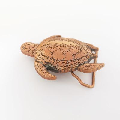 China Zinc Alloy Tortoise Belt Buckle 3.5 Inch Antique Copper Finish 10mm Thick for sale