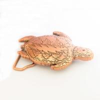 China Antique Copper Zinc Alloy Die Cast Belt Buckle 3.5 Inch 3D Tortoise Design for sale