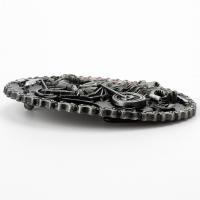 China Enamel Die Cast Zinc Alloy Motorcycle Belt Buckle 90x65mm Antique Silver for sale