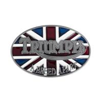 China Oval UK Style 2D Triumph Belt Buckle 99x65mm Zinc Alloy Translucent Enamel for 4cm Belt for sale