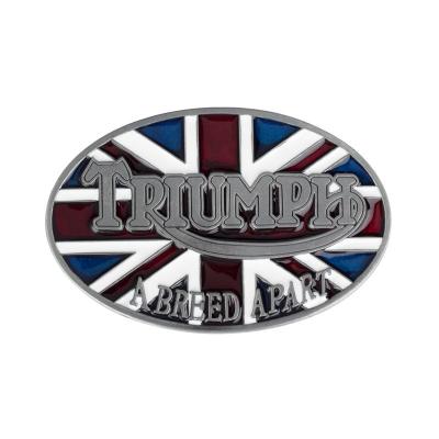China Oval UK Style 2D Triumph Belt Buckle 99x65mm Zinc Alloy Translucent Enamel for 4cm Belt for sale