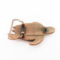 China Antique Copper Zinc Alloy Die Cast Belt Buckle 3.5 Inch 3D Tortoise Design for sale