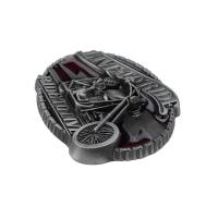 China Custom 3D Concave Metal Belt Buckle Antique Silver Plated Translucent Enamel 89x62mm for sale