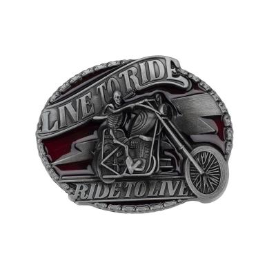 China Custom 3D Concave Metal Belt Buckle Antique Silver Plated Translucent Enamel 89x62mm for sale