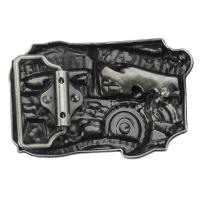 China Zinc Alloy American Farmer Belt Buckle 90x60mm Antique Silver Hook Closure for sale