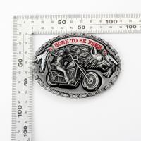 China Enamel Die Cast Zinc Alloy Motorcycle Belt Buckle 90x65mm Antique Silver for sale