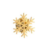 China Die Casting Zinc Alloy Christmas Snowflake Brooch Pin 40x40mm Gold Nickel Copper for sale