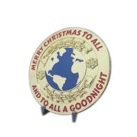 China Gold Plated Zinc Alloy DieCast Santa Claus Belt Buckle 4 Inches Wide Soft Enamel for sale