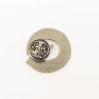 China Custom 1 Inch Die Cast Zinc Alloy Lapel Pin G Shape Silver Plated Logo for sale
