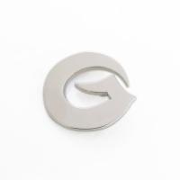 China Custom 1 Inch Die Cast Zinc Alloy Lapel Pin G Shape Silver Plated Logo for sale