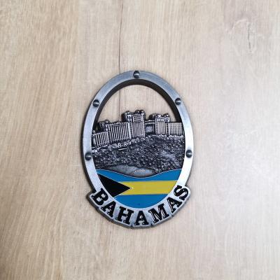 China 3D Bahamas Zinc Alloy Custom Fridge Magnets Antique Finish Travel Souvenir 5x3cm for sale