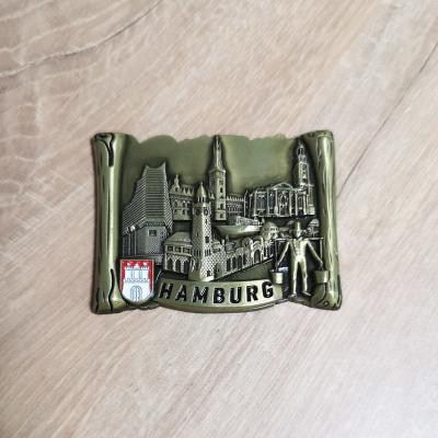 China Custom Zinc Alloy Fridge Magnets Antique Finish 3D Travel Souvenir Metal Refrigerator Magnets for sale