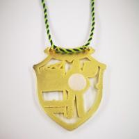 China Zinc Alloy Carnival Session Medal 100x85mm with Acrylic Stones and Cord for sale
