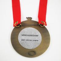 China 3D Diecast Zinc Alloy Carnival Medal Antique Gold 95x85mm with Sandblasted Back Logo for sale