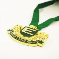 China Diecast Gold 3D Carnival Medal H63xW77mm with Acrylic Stones and Ribbon for sale