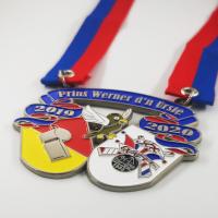 China Zinc Alloy Silver Plated Carnival Medal Soft Enamel Colors 2.0mm Thickness H58xW70mm for sale
