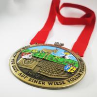China 3D Diecast Zinc Alloy Carnival Medal Antique Gold 95x85mm with Sandblasted Back Logo for sale