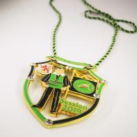 China Zinc Alloy Carnival Session Medal 100x85mm with Acrylic Stones and Cord for sale