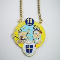 China Gold Plated Soft Enamel Carnival Medal 2.0mm Thick Zinc Alloy Diecast Chain Attached for sale