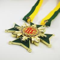 China Custom 5mm Thick Diecast Zinc Alloy Gold Plated Carnival Medal with Ribbon Attachment for sale