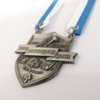 China 3D Diecast Zinc Alloy Carnival Medal Antique Silver 75x80mm with Ribbon for sale
