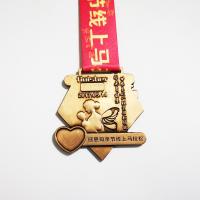 China Antique Copper 3D Mother's Day Marathon Finisher Medal 70x68mm Zinc Alloy for sale