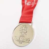 China Silver Plating Zinc Alloy Soccer State Cup Finalist Medal 63mm with Sublimation Lanyard for sale
