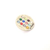 China 12 Tribes Round Soft Enamel Lapel Pin 25mm with Colorful Gemstones Butterfly Clutch for sale
