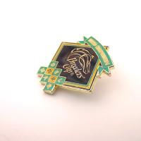 China Gold Finish Soft Enamel Epoxy Domed Horse Race Champion Lapel Pin 35x35mm for sale
