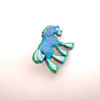 China Zinc Alloy Diecast Soft Enamel Rainbow Pony Lapel Pin 42x26mm Custom for sale