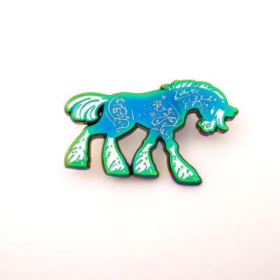 China Zinc Alloy Diecast Soft Enamel Rainbow Pony Lapel Pin 42x26mm Custom for sale