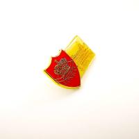 China Custom Soft Enamel Lapel Pin 30x22mm Palais Princier Monaco Stamped Epoxy Gold Finish Rubber Clutch for sale