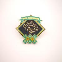 China Gold Finish Soft Enamel Epoxy Domed Horse Race Champion Lapel Pin 35x35mm for sale