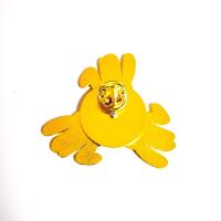 China Custom Metal Gold Spin Lapel Pin 48x46mm with Rubber Caps for Carnivals for sale