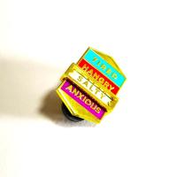 China Custom Hard Enamel Slide Lapel Pin 1.25 Inch Social Phenomenon Theme Gold Finish for sale