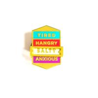 China Custom Hard Enamel Slide Lapel Pin 1.25 Inch Social Phenomenon Theme Gold Finish for sale