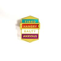 China Custom Hard Enamel Slide Lapel Pin 1.25 Inch Social Phenomenon Theme Gold Finish for sale