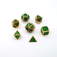 China 7pcs Zinc Alloy Metal Dice Set 14mm High Durability Copper Plating for Tabletop Games DnD for sale