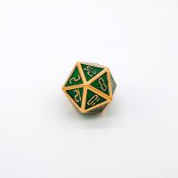 China 7pcs Zinc Alloy Metal Dice Set 14mm High Durability Copper Plating for Tabletop Games DnD for sale