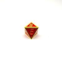 China 14mm Gold Plated Metal Dice Set 7pcs for Tabletop Games DnD Modern Style for sale